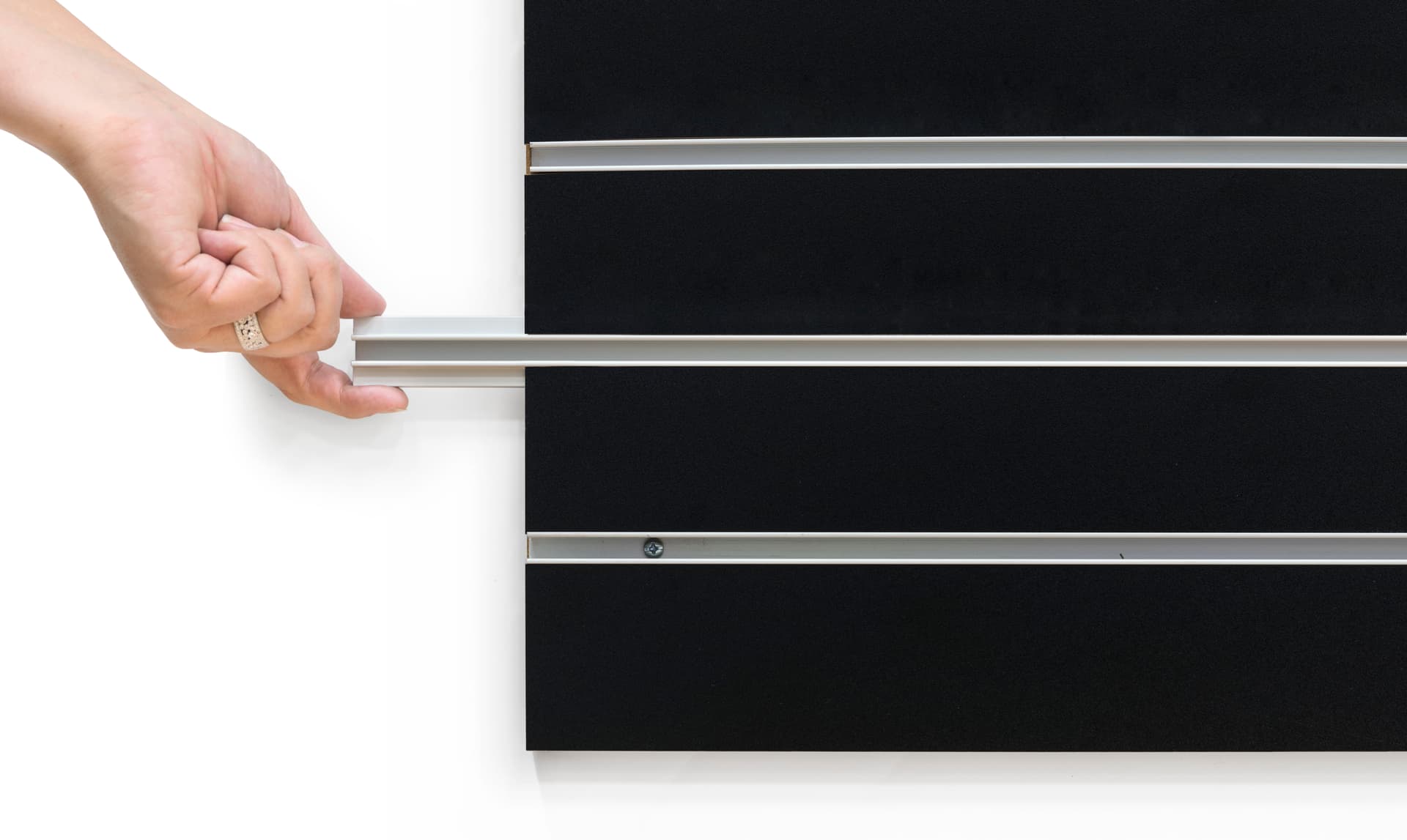 Large Black Slat Board Display Panel | 4’ x 8’ Slatwall | Displays2Go