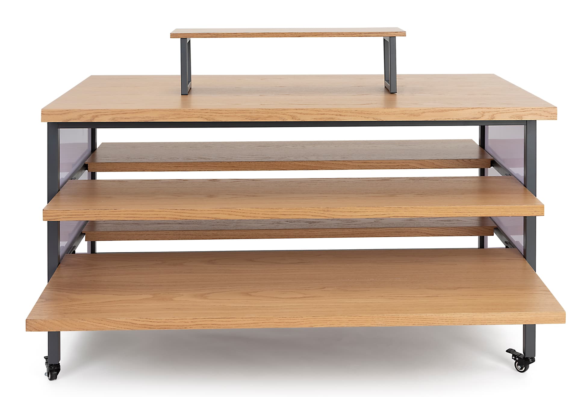 Tiered Display Table with Wheels | Removable Top Riser | Displays2Go