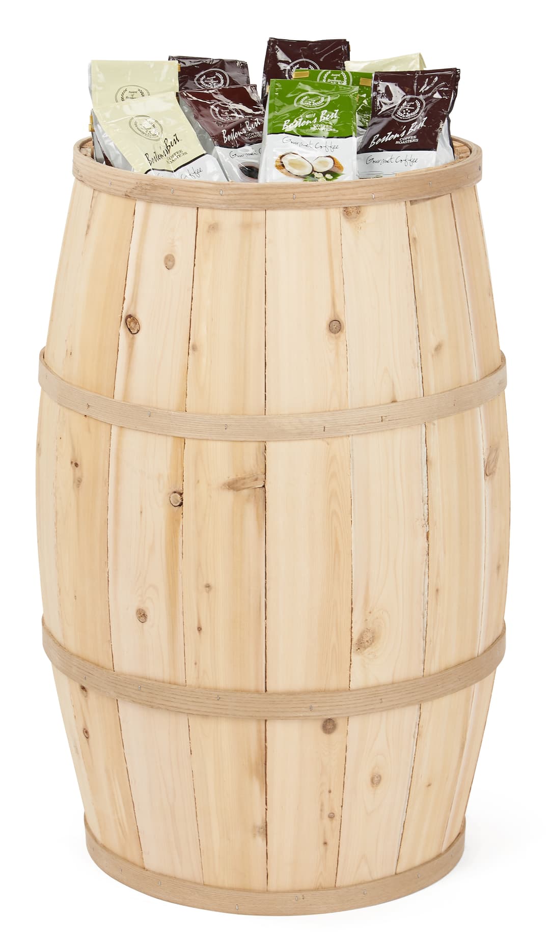 Wooden Display Barrel | Made of Natural Cedar | Displays2Go
