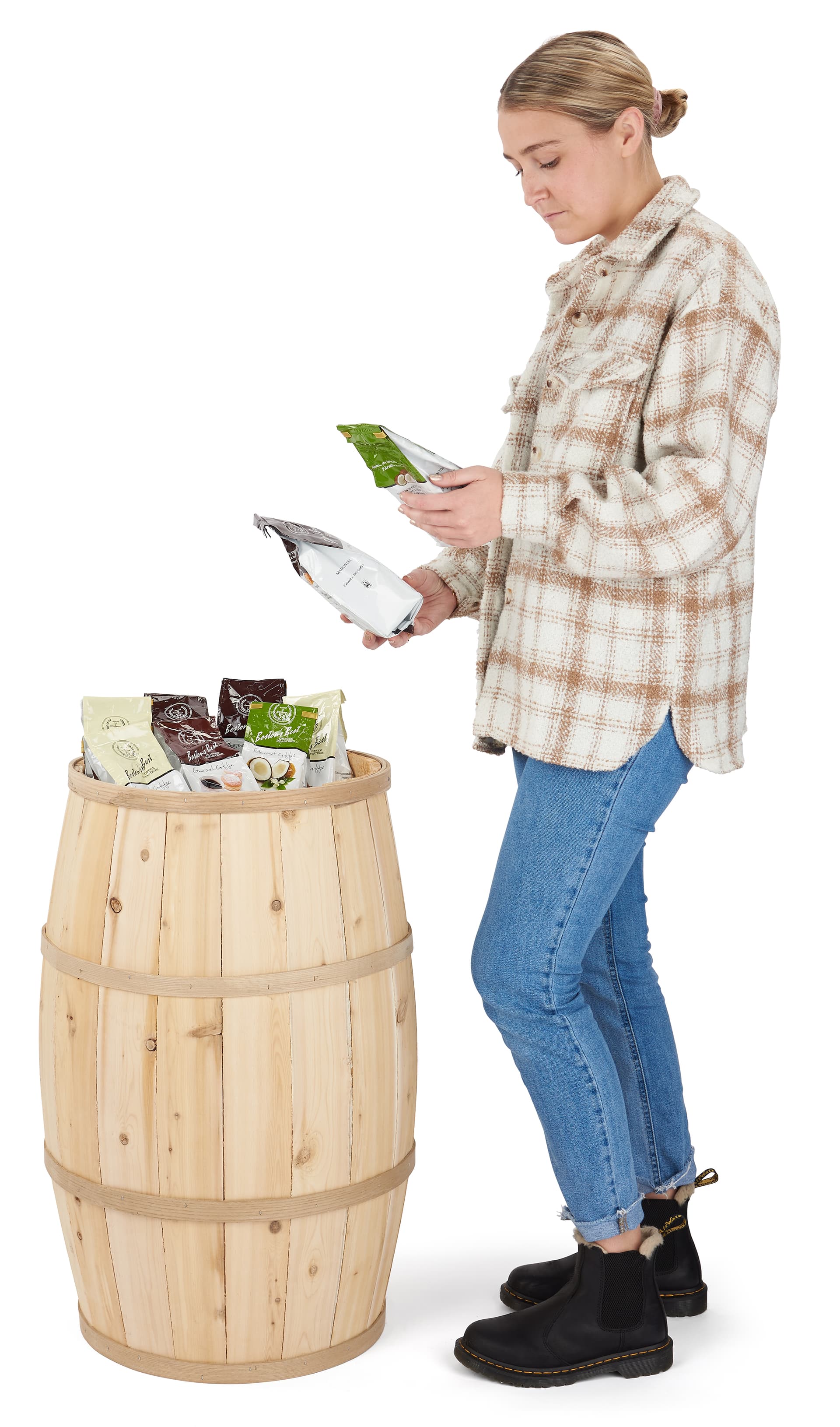 Wooden Display Barrel | Made of Natural Cedar | Displays2Go