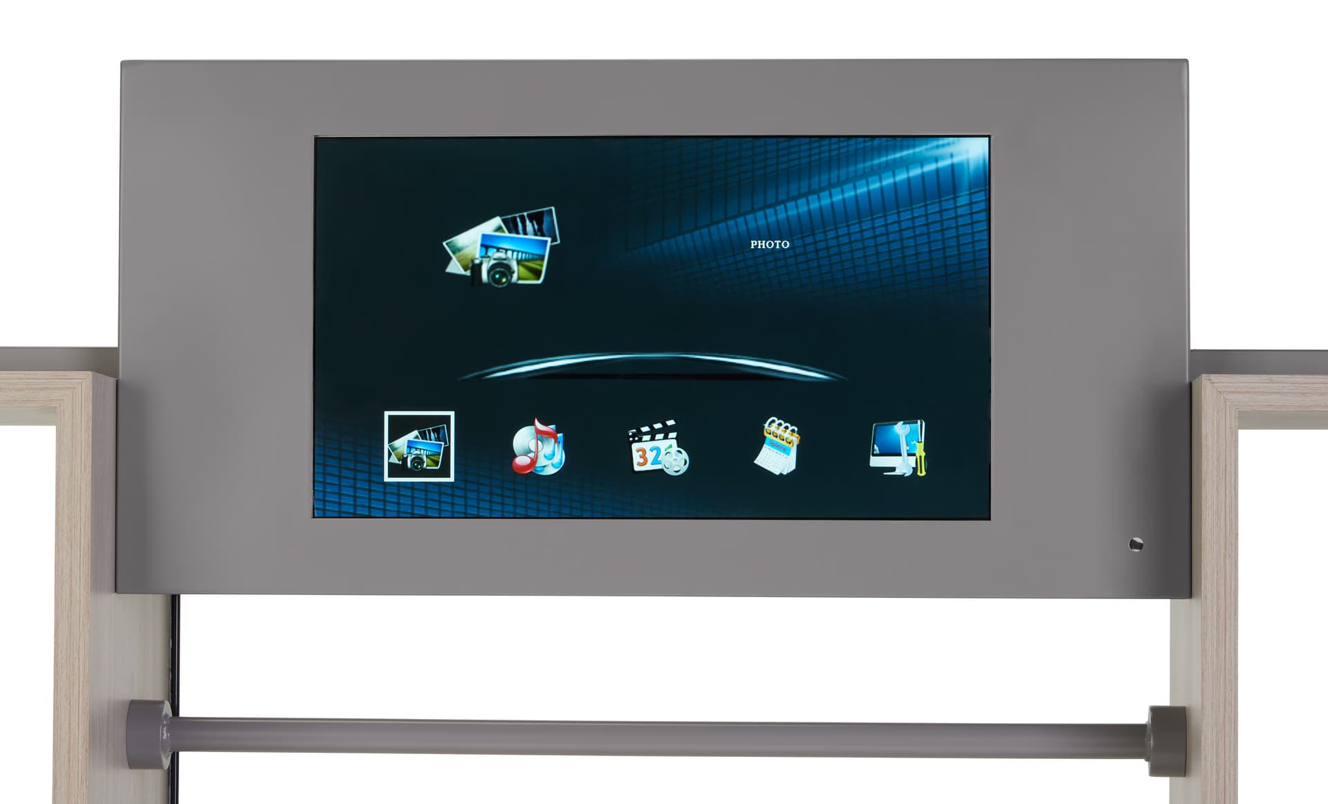 Digital Retail Garment Rack with Shelving| Plays Multi-Media | Displays2Go