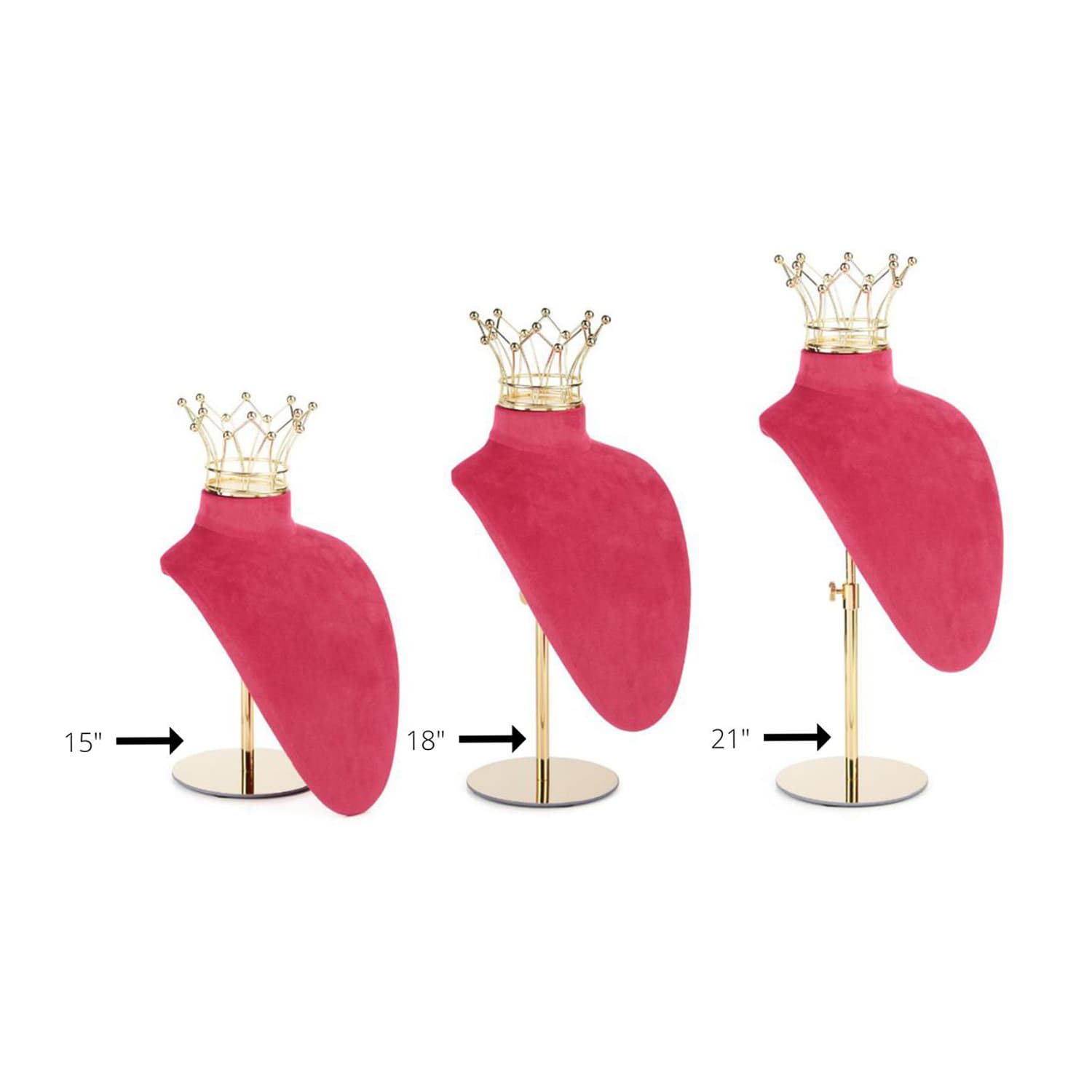 Jewelry Bust Display Stand with Crown | Available in Four Colors ...