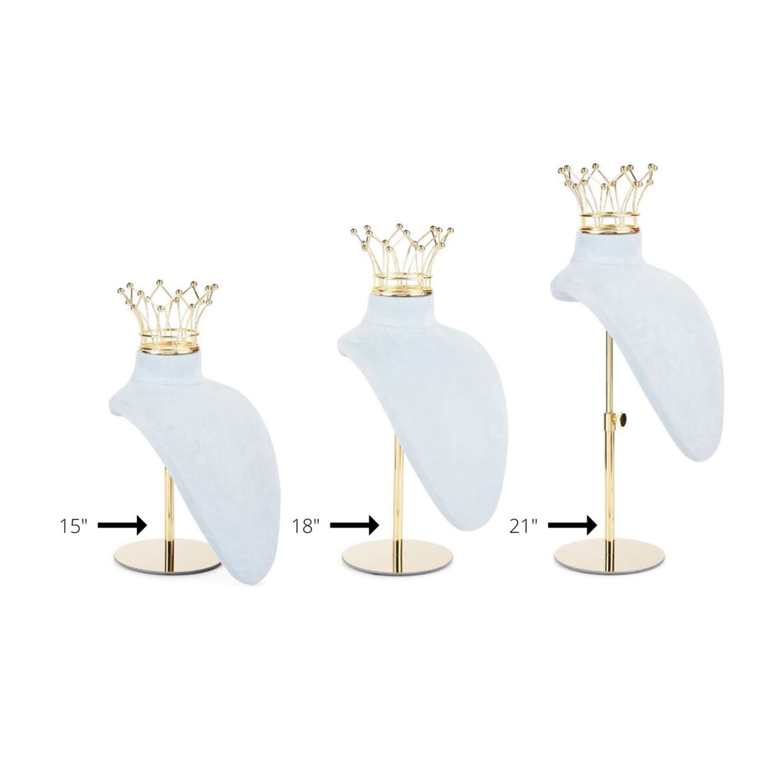 Jewelry Bust Display Stand with Crown | Available in Four Colors ...