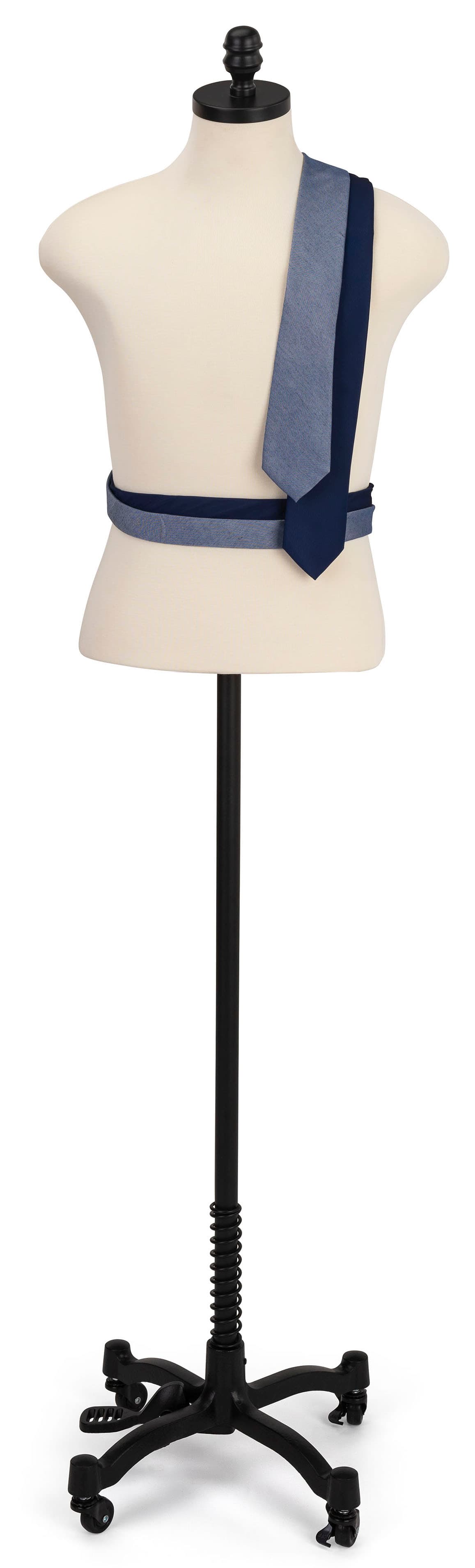 Male Sewing Bust with Wheels | Height-Adjustable Base | Displays2Go