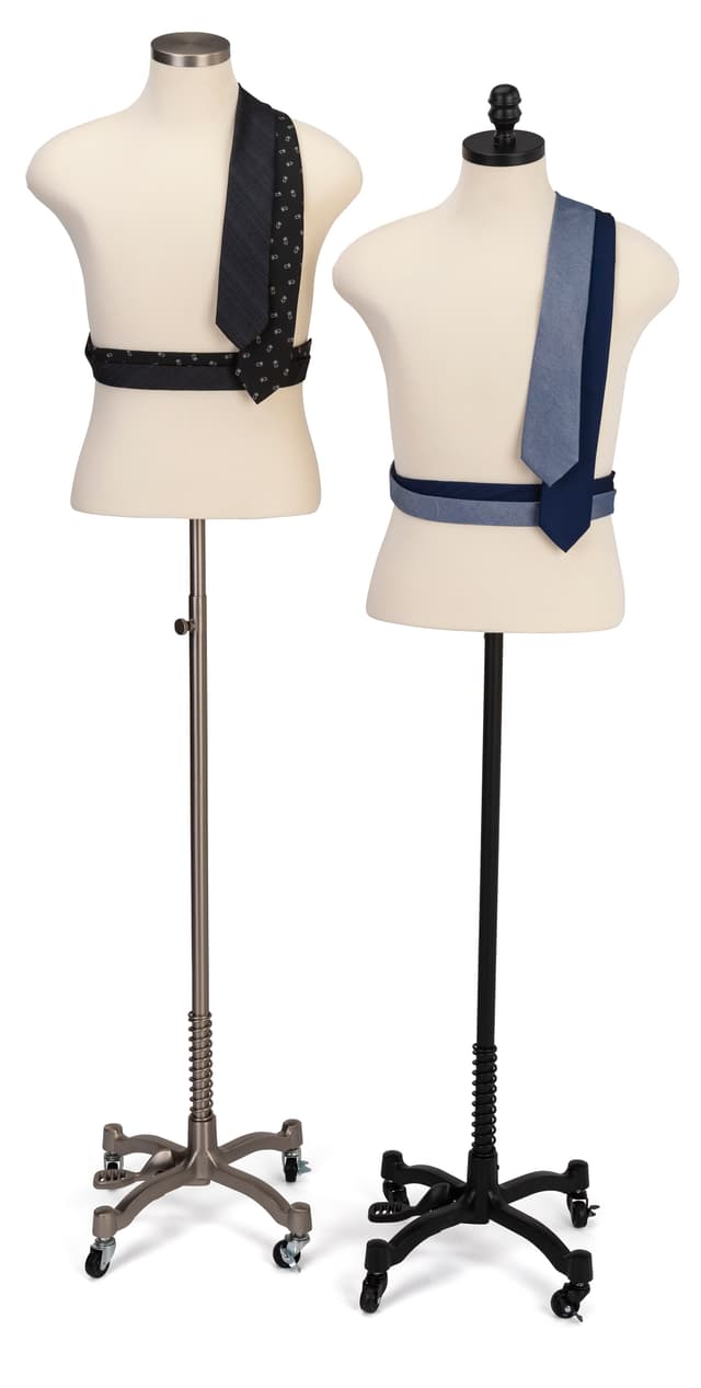 Male Sewing Bust with Wheels | Height-Adjustable Base | Displays2Go