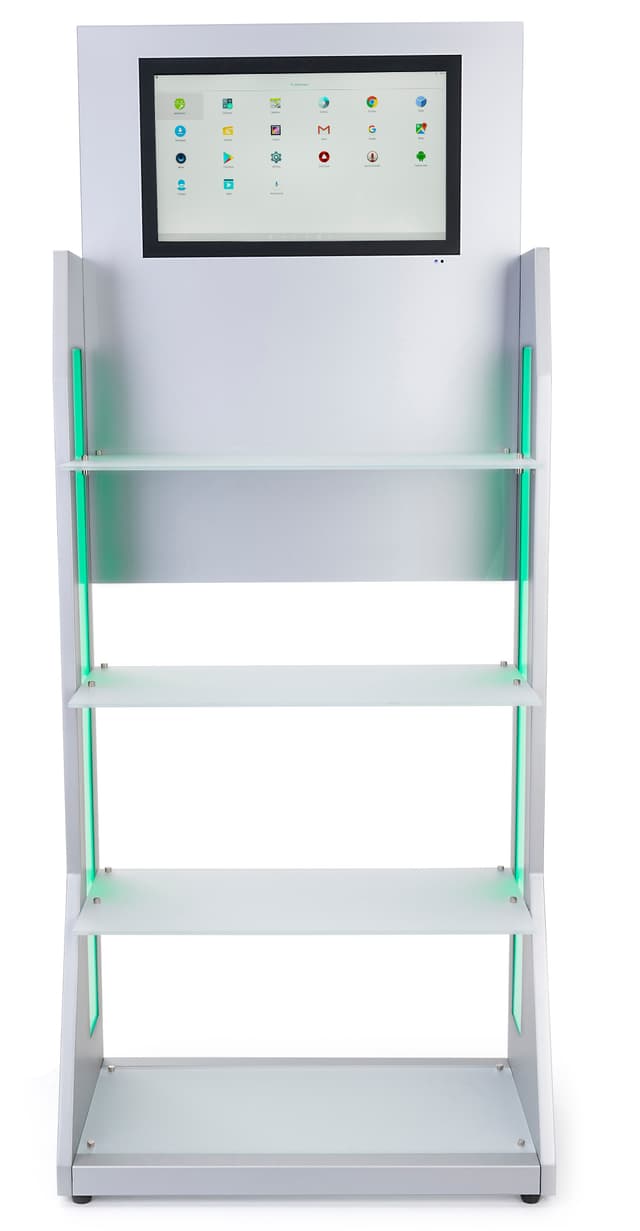 LED Retail Shelving with Media Player | 21.5" LCD Screen | Displays2Go