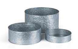 Round Galvanized Risers | Set of Three Sizes | Displays2Go