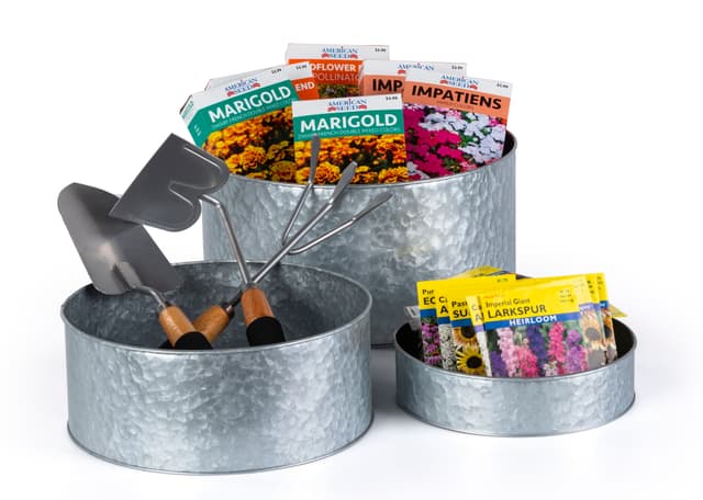 Round Galvanized Risers | Set of Three Sizes | Displays2Go