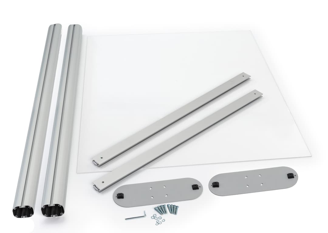 Countertop Reception Safety Shield | Acrylic with Aluminum Frame ...