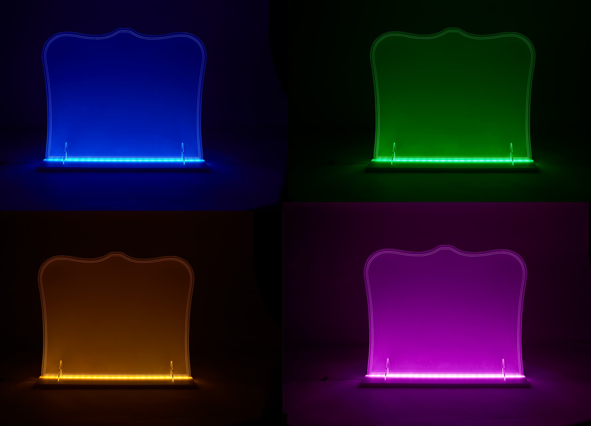 Illuminated Countertop Acrylic Barrier | Color Changing LEDs | Displays2Go