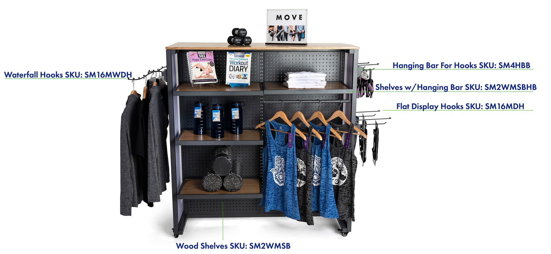 Rolling Modular Gondola Unit | 330 Pound Weight Capacity | Displays2Go