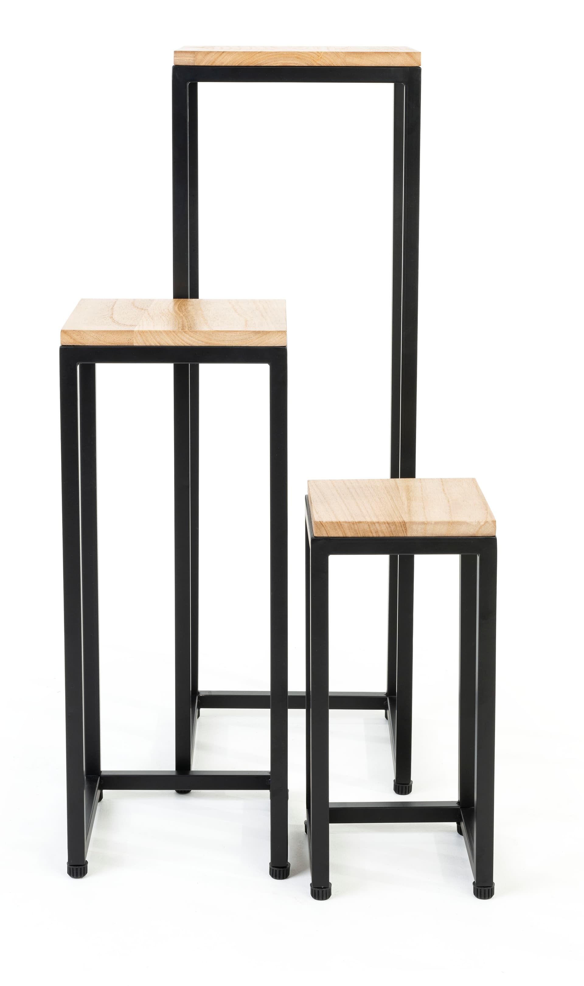 Wooden Display Tables | Set of 3 Natural Finish Nested Tables | Displays2Go