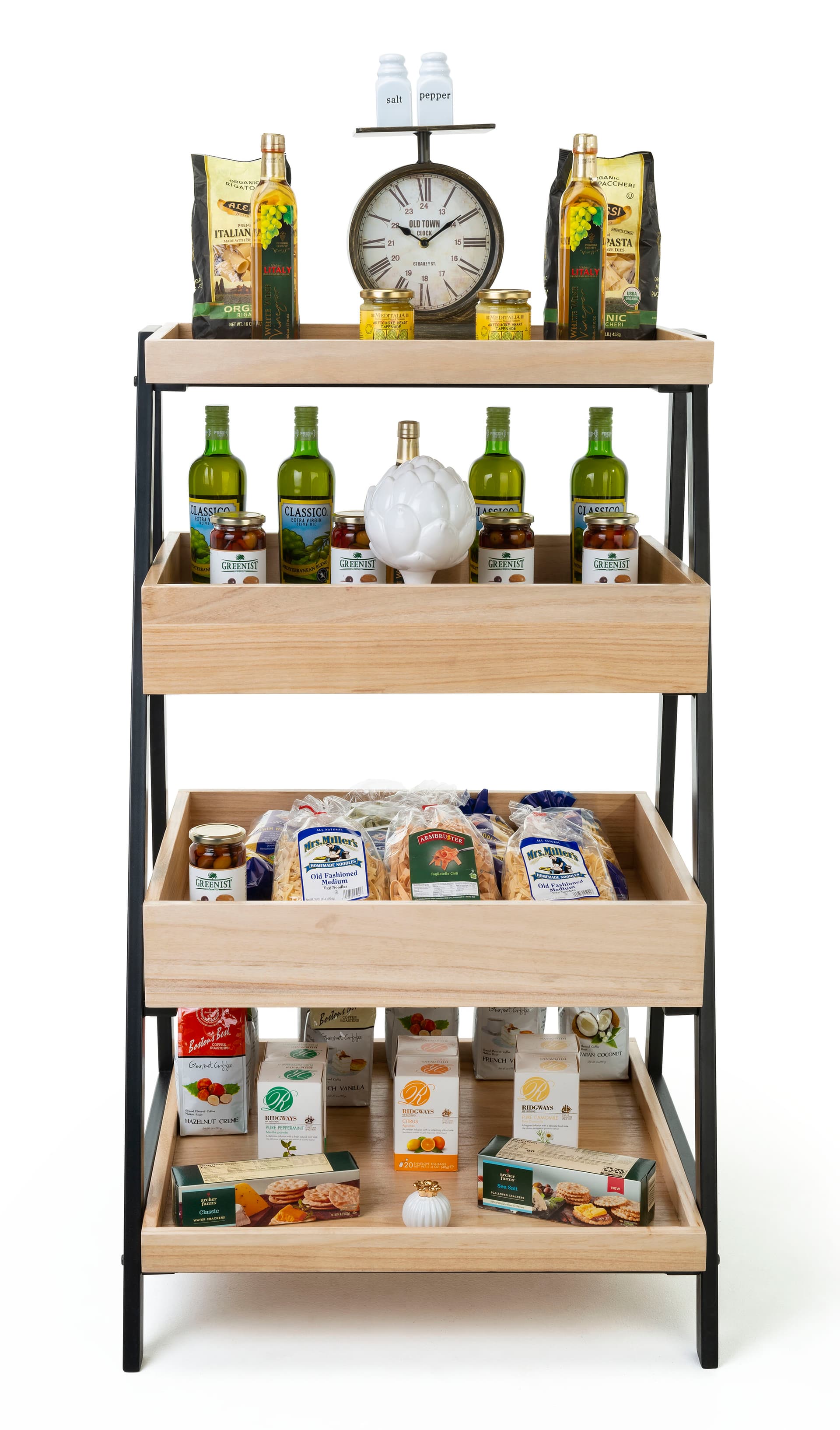 Buy Wooden Tiered Display Shelving | Four Natural Finish Tiers ...