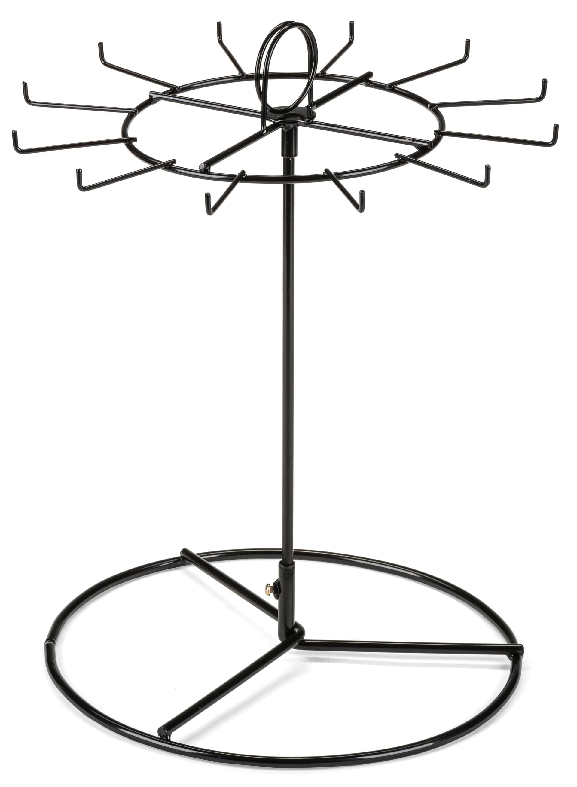 Black Countertop Spinner Display | 12 Peg Hooks for Merchandise ...