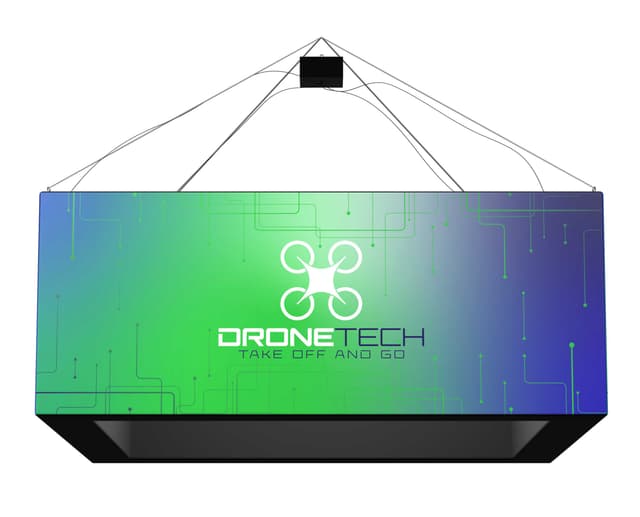 10' Overhead Hanging Light Box Square Sign | 3D Border Design | Displays2Go