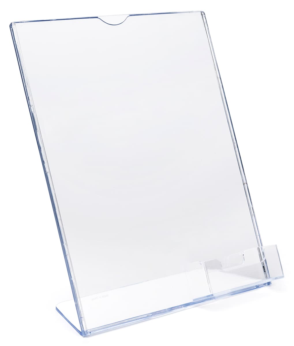 8.5" x 11" Slanted Sign Holder | Front Business Card Pocket | Displays2Go
