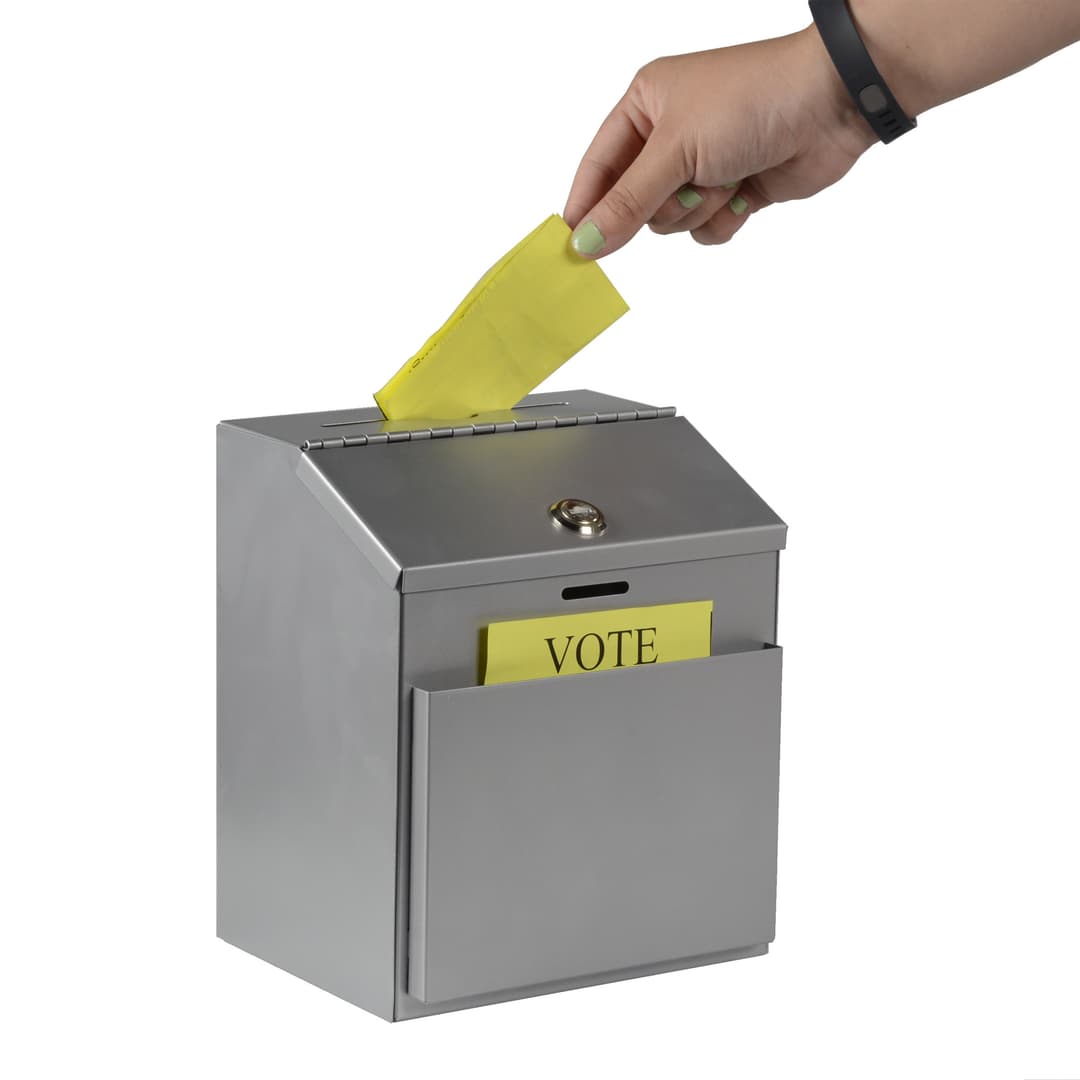 Metal Collection Box | Keyed Lock - Wall Mount/Countertop Fixture ...