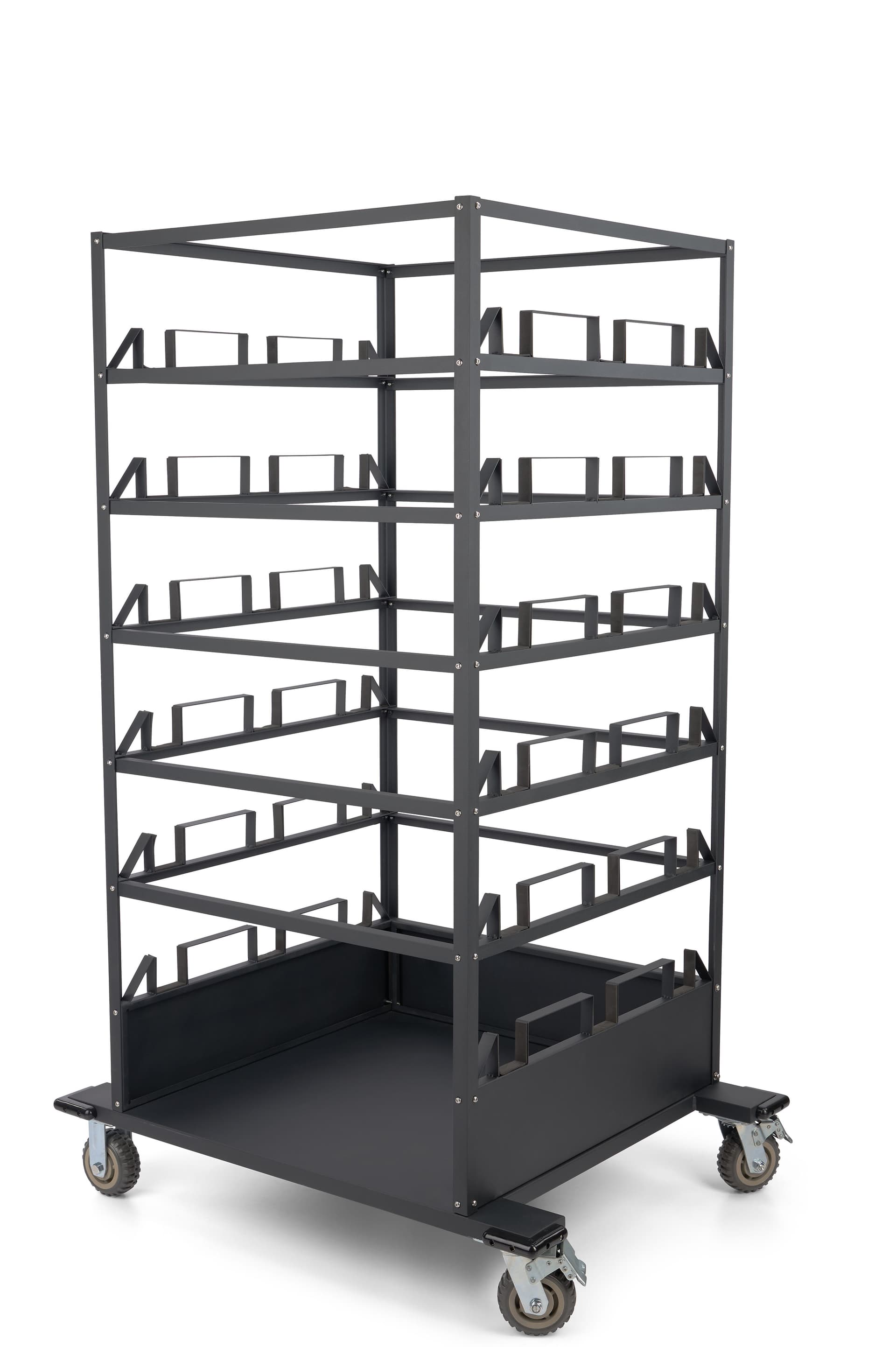 Mobile Stanchion Cart | Vertical Storage and Locking Casters | Displays2Go