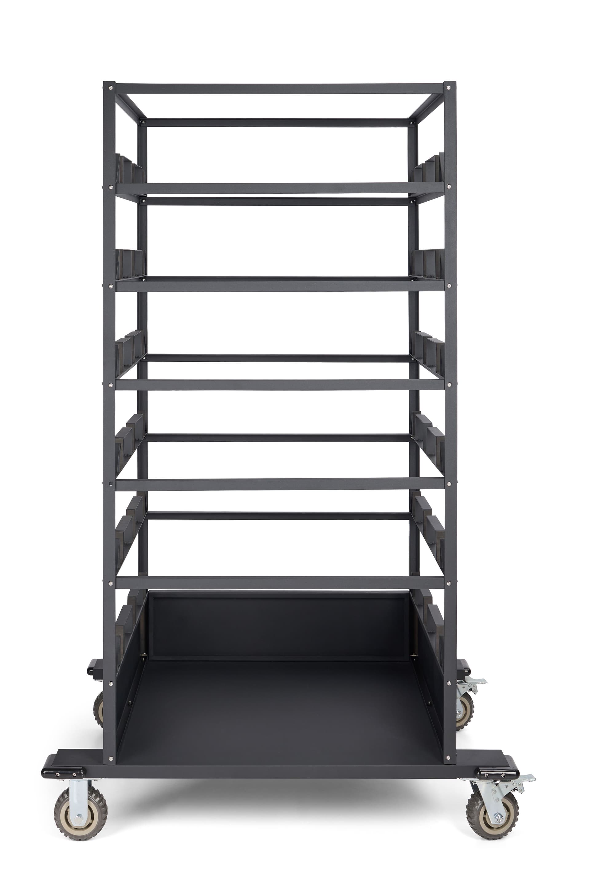 Mobile Stanchion Cart | Vertical Storage and Locking Casters | Displays2Go