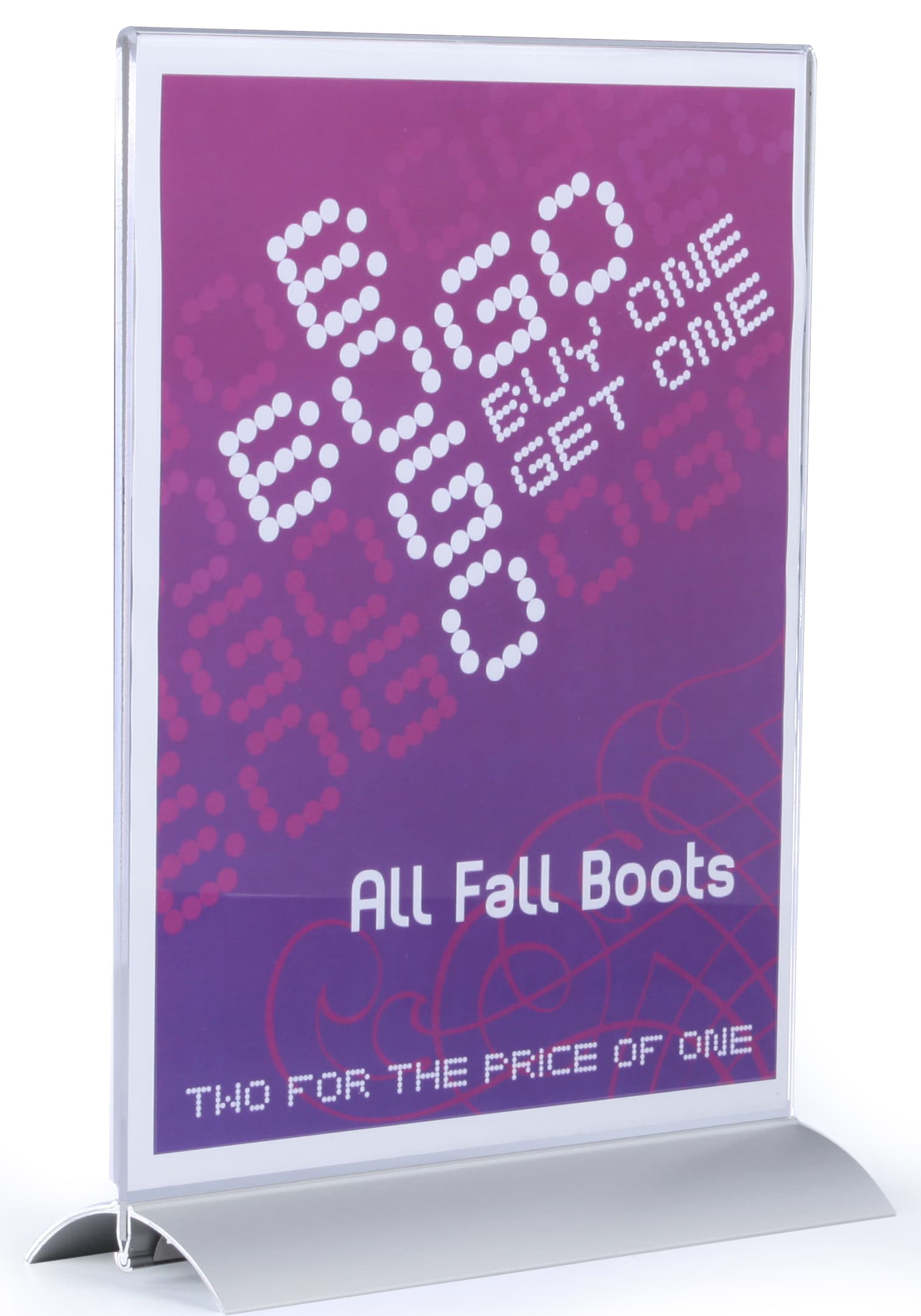 Desktop Sign Holder | Aluminum Base Display - Portrait Orientation ...