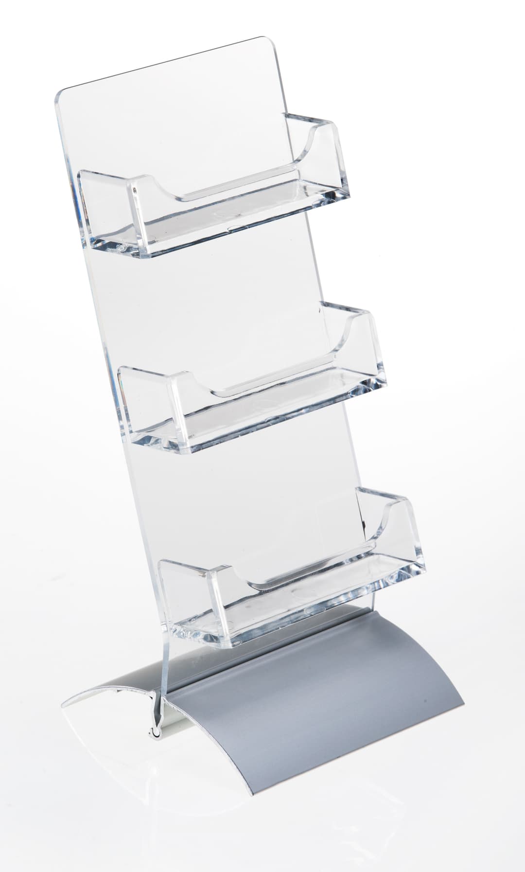 Acrylic Gift Card Display | (3) Vertical Pockets - Silver Base ...