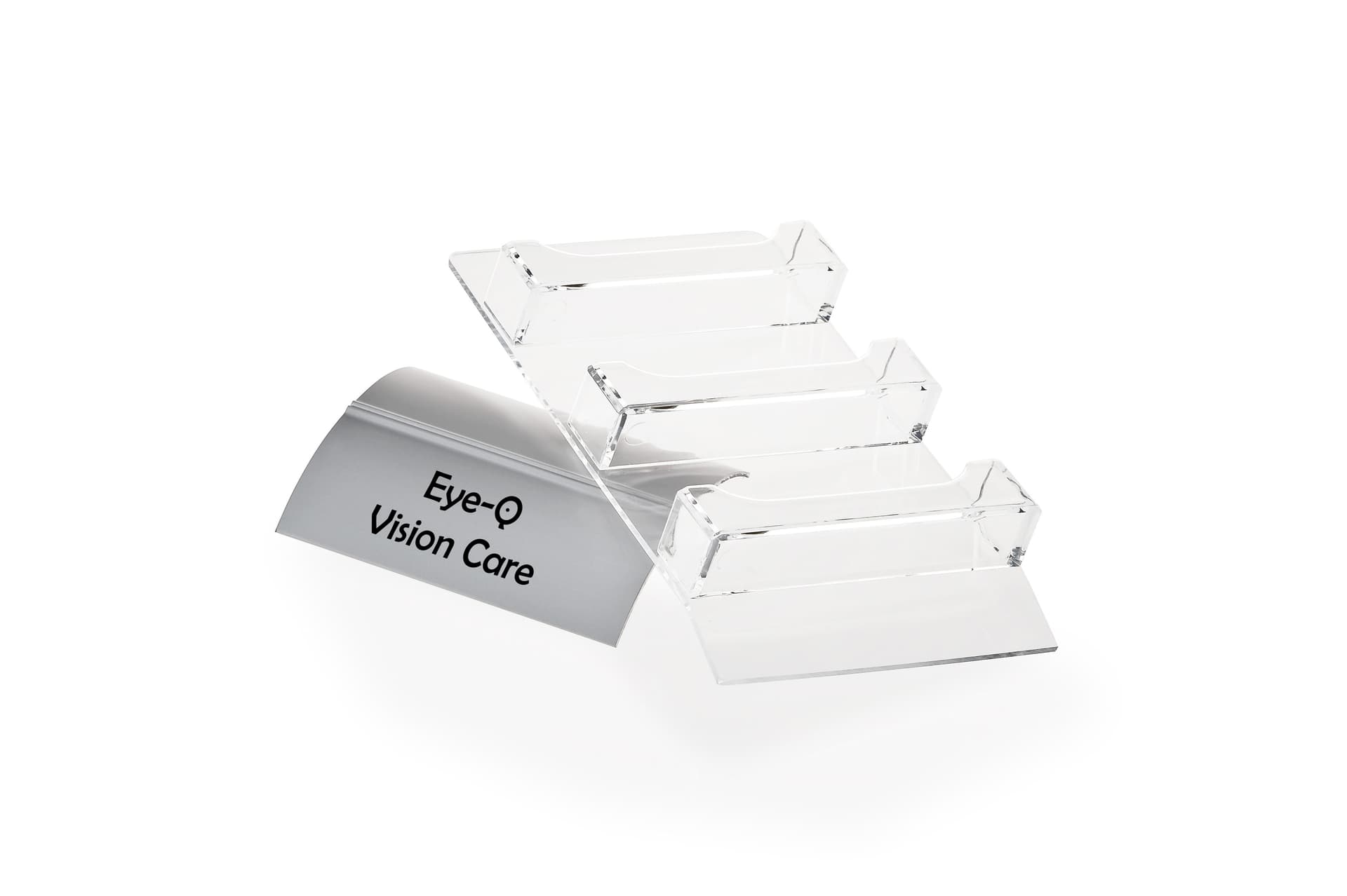 3-Pocket Card Display with Printed Logo | Acrylic Frame | Displays2Go