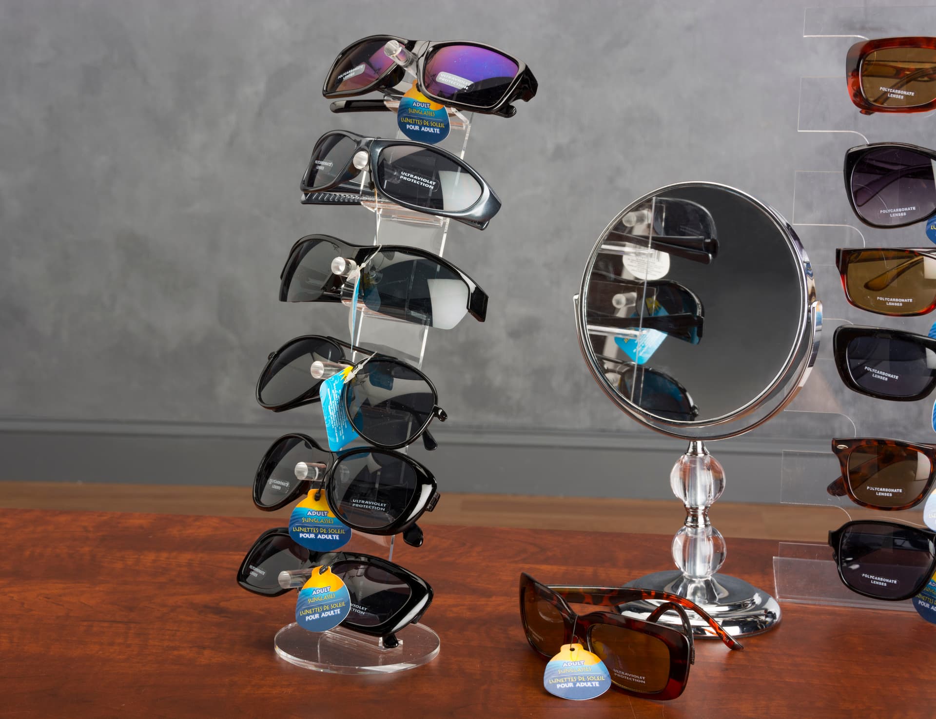 Sunglass Counter Display | Acrylic Stand Holds (6) Pairs from Bridge ...