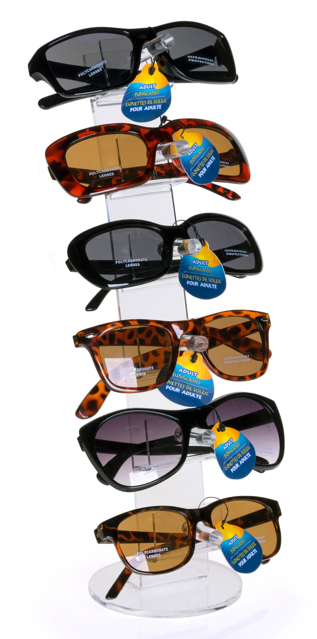 Sunglass Counter Display | Acrylic Stand Holds (6) Pairs from Bridge ...