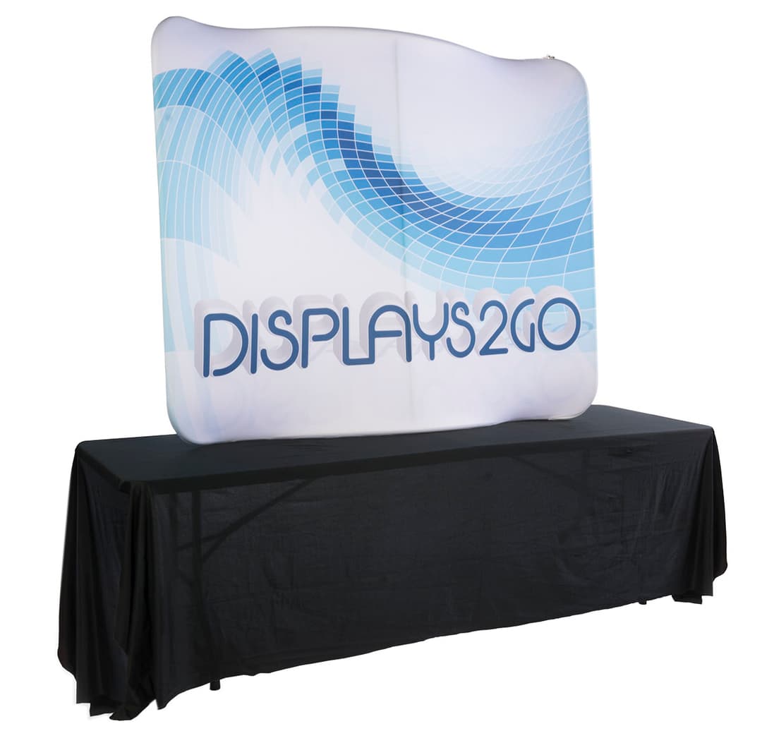 Curved Table Top Trade Show Display with Custom Graphics | Displays2Go