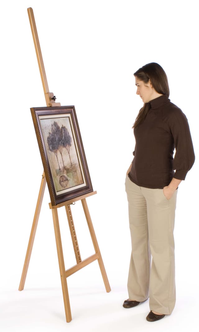 Adjustable Art Easel | Natural Wood Finish | Displays2Go