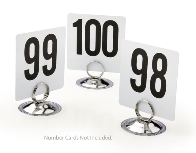Table Number Holders | Silver Base With Impressed Design | Displays2Go