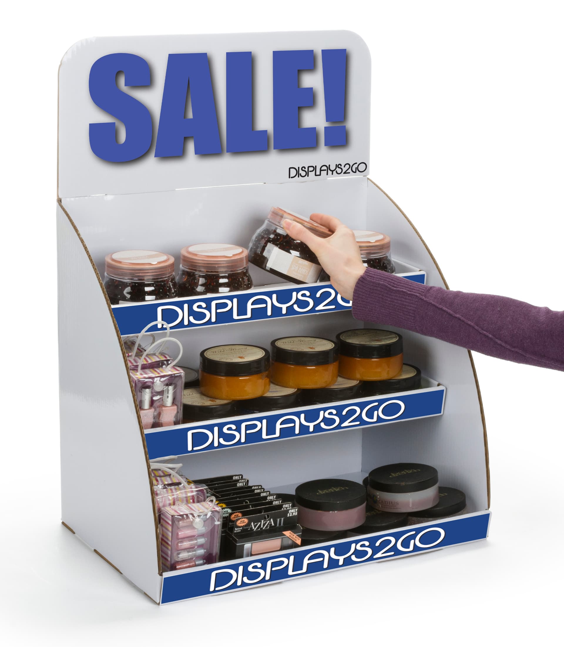 Tabletop Cardboard Display | Shiny White with Removable Header ...