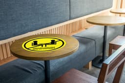 Bilingual Social Distancing Table Decal | Self-Adhesive Backing ...