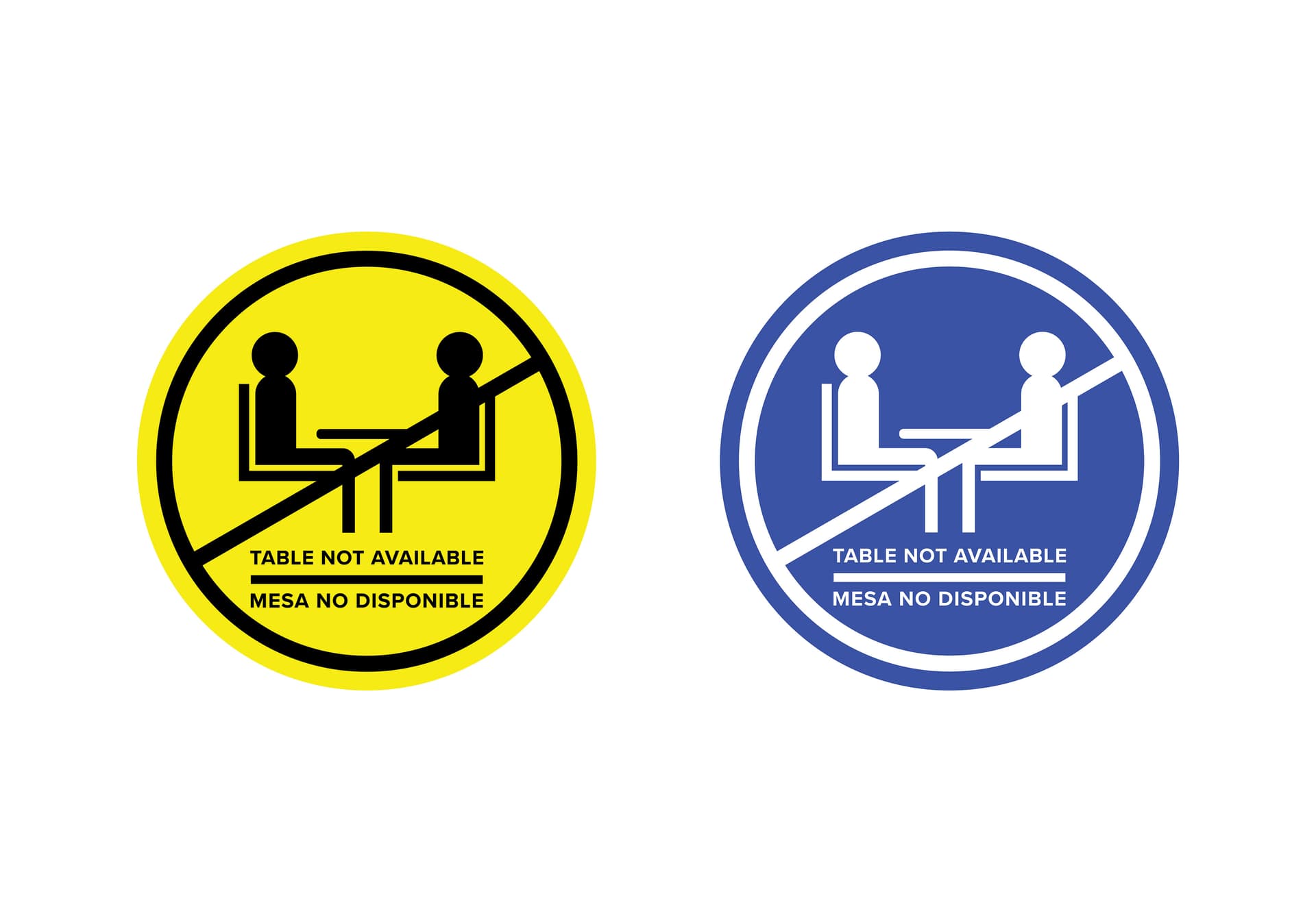 Bilingual Social Distancing Table Decal | Self-Adhesive Backing ...