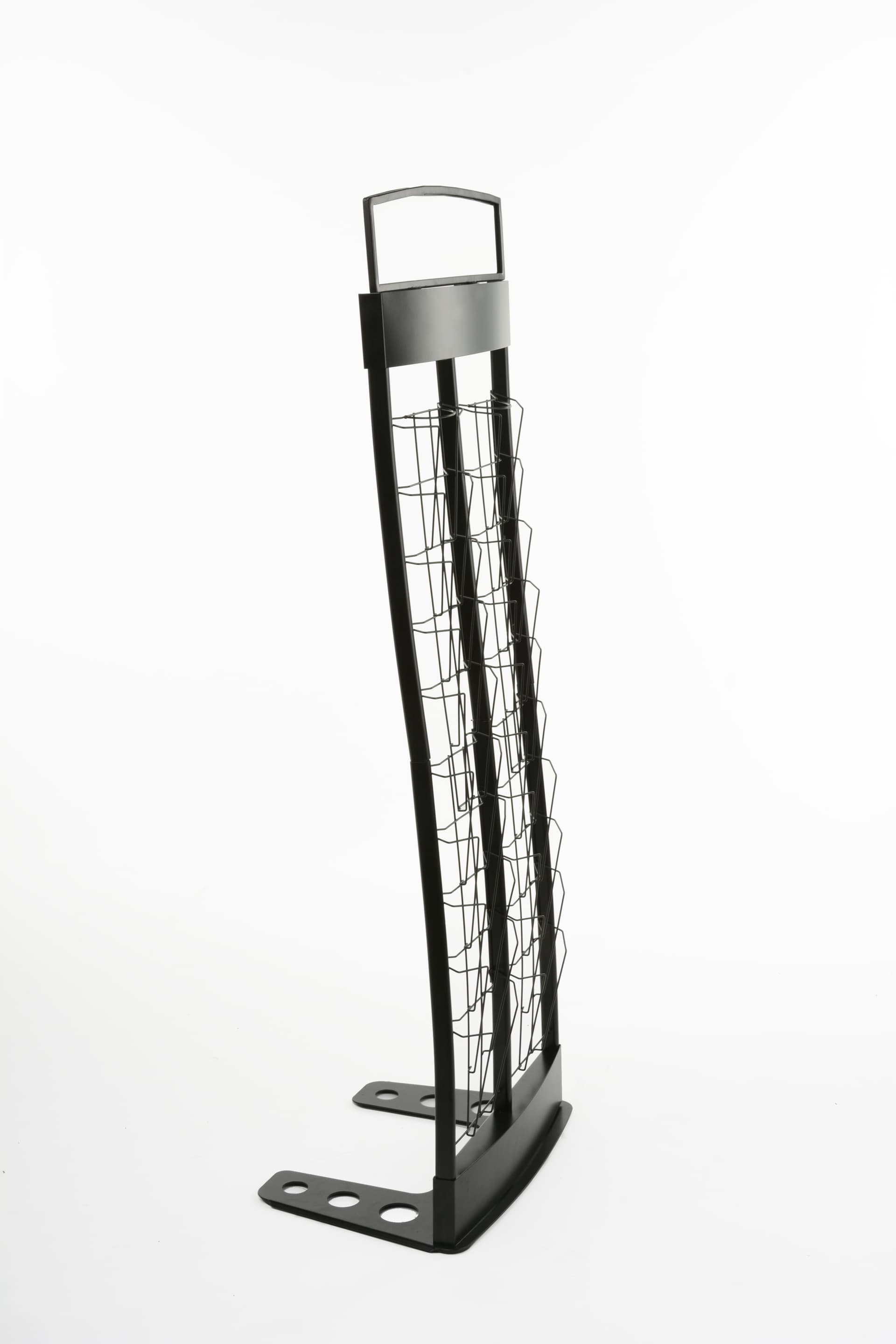 (20) Pocket Magazine Rack | Black Portable Literature Stand | Displays2Go