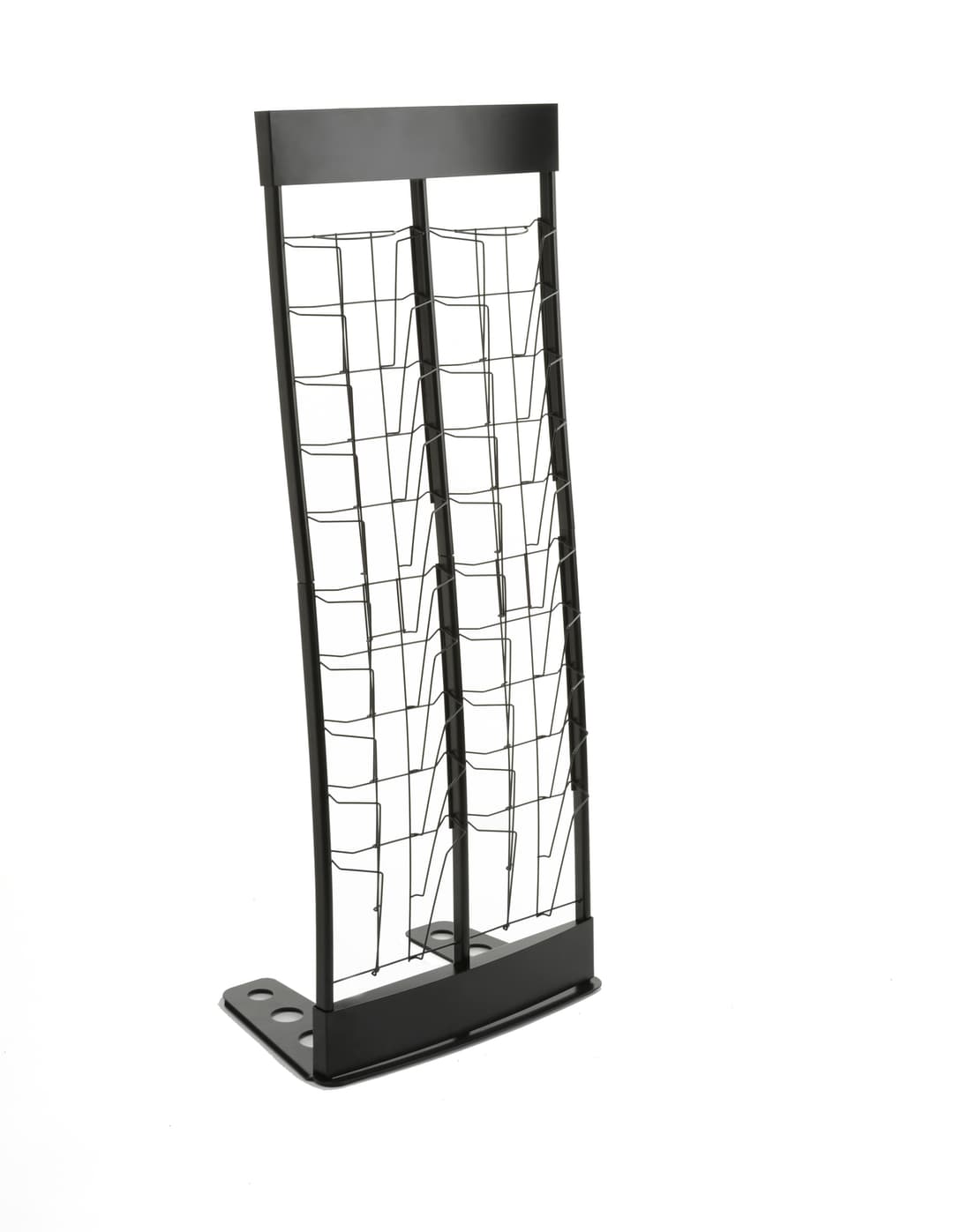 (20) Pocket Magazine Rack | Black Portable Literature Stand | Displays2Go