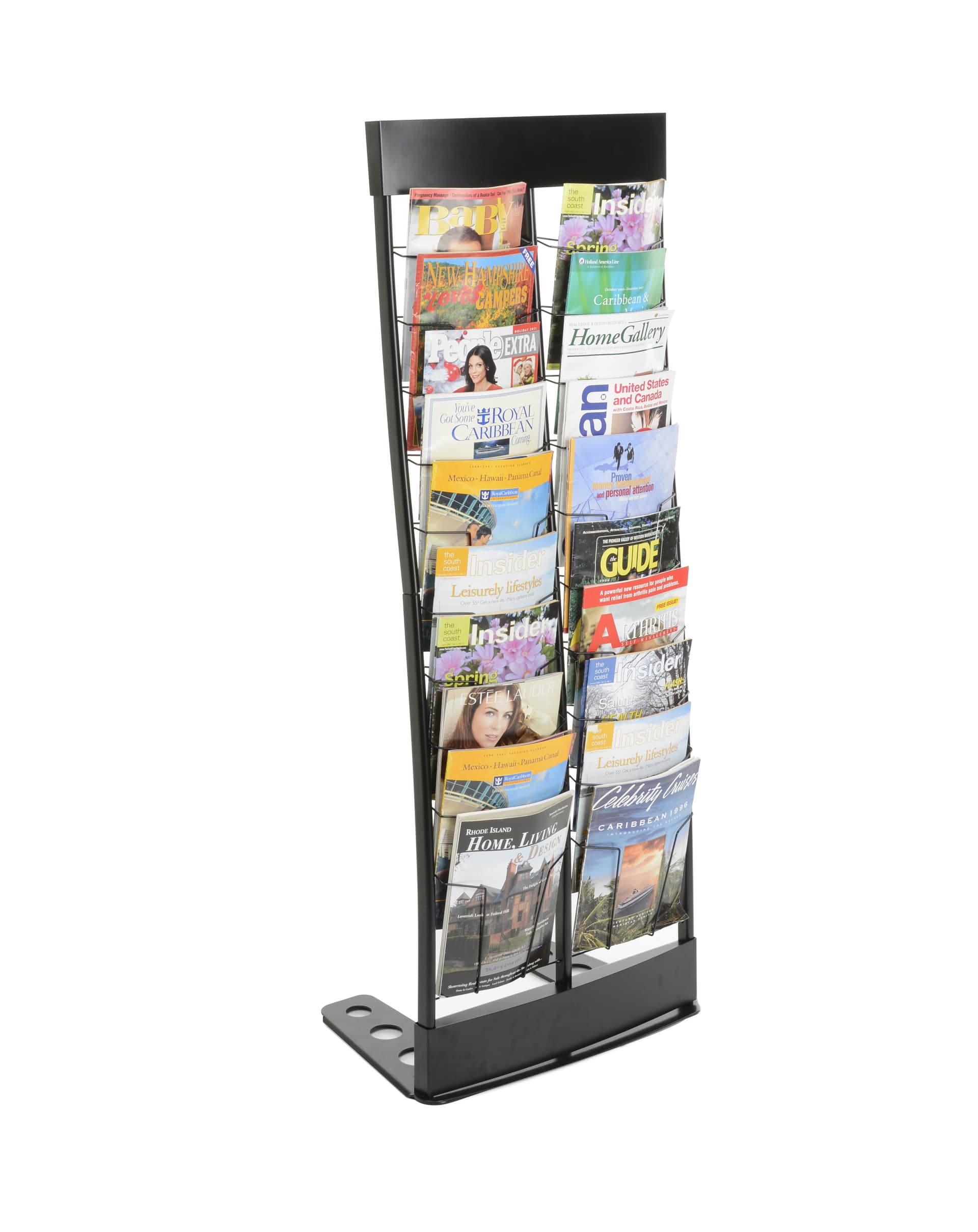 (20) Pocket Magazine Rack | Black Portable Literature Stand | Displays2Go