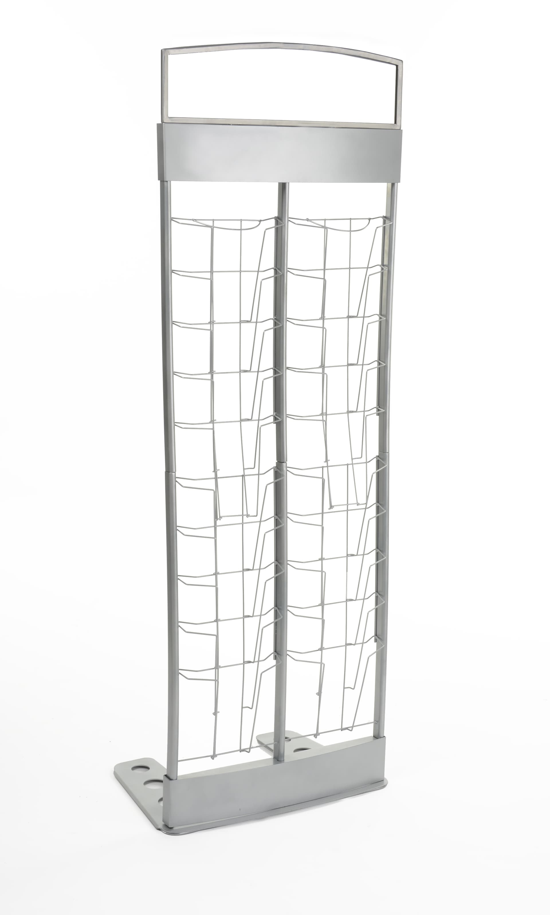 Silver Store Magazine Rack | 20 Pockets & Portable Design | Displays2Go
