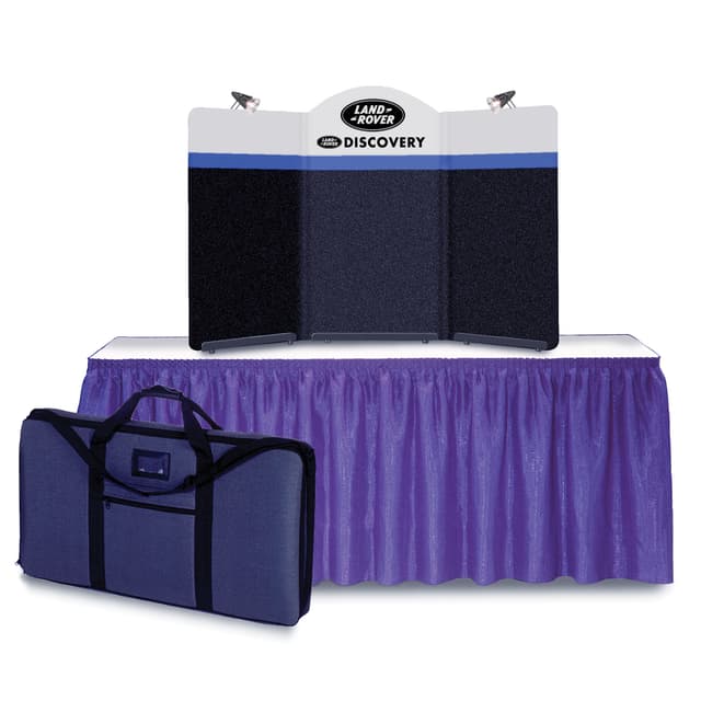 Black Portable 3 Panel Table Top Presentation Display | Displays2Go