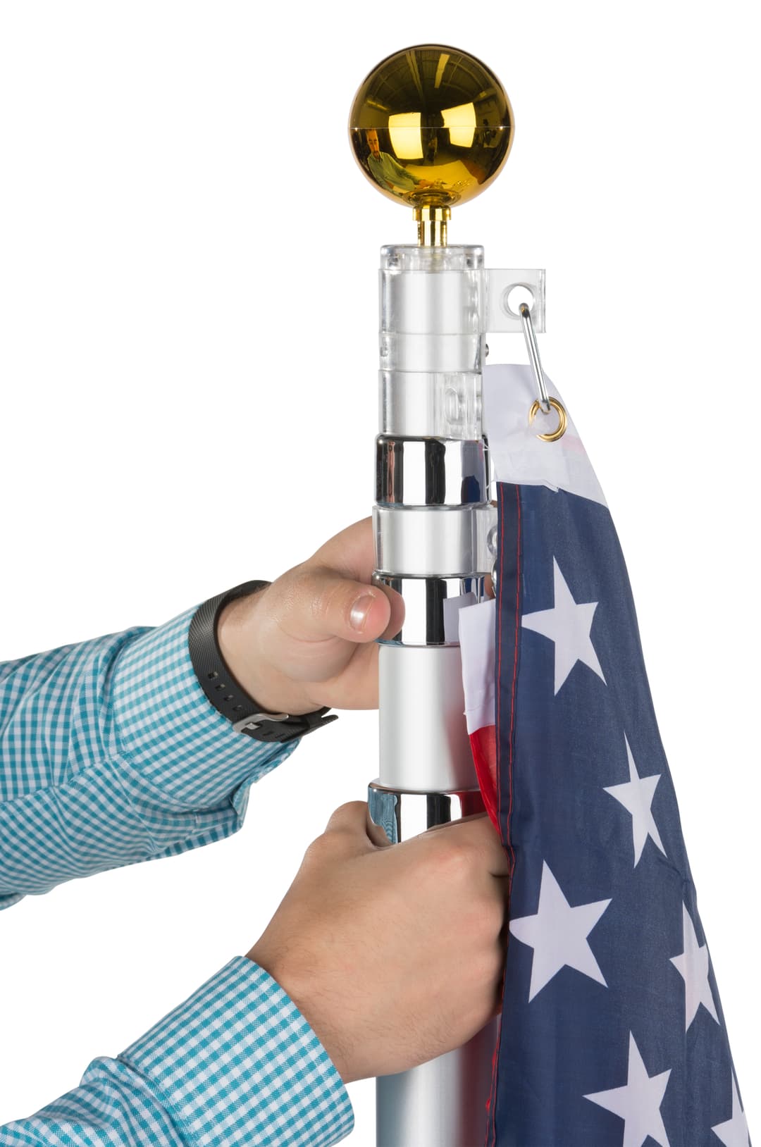 Portable Flag Pole | 3’ x 5’ American Flag Included | Displays2Go