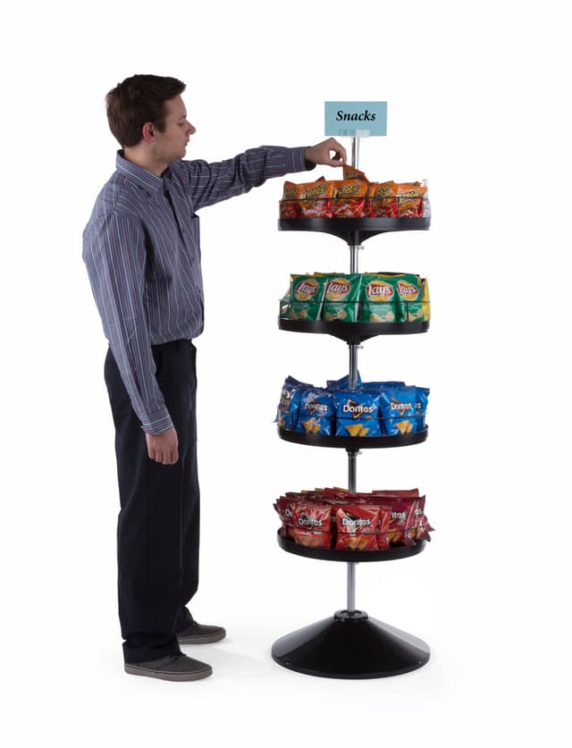 Spinning Tray Display Stand | 4 Single Wire Guards | Displays2Go