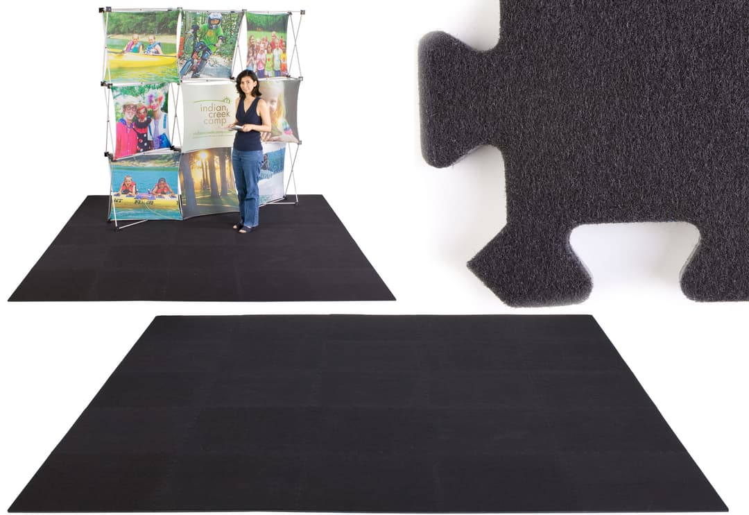 10 x 10 Interlocking Black Foam Mats | Displays2Go