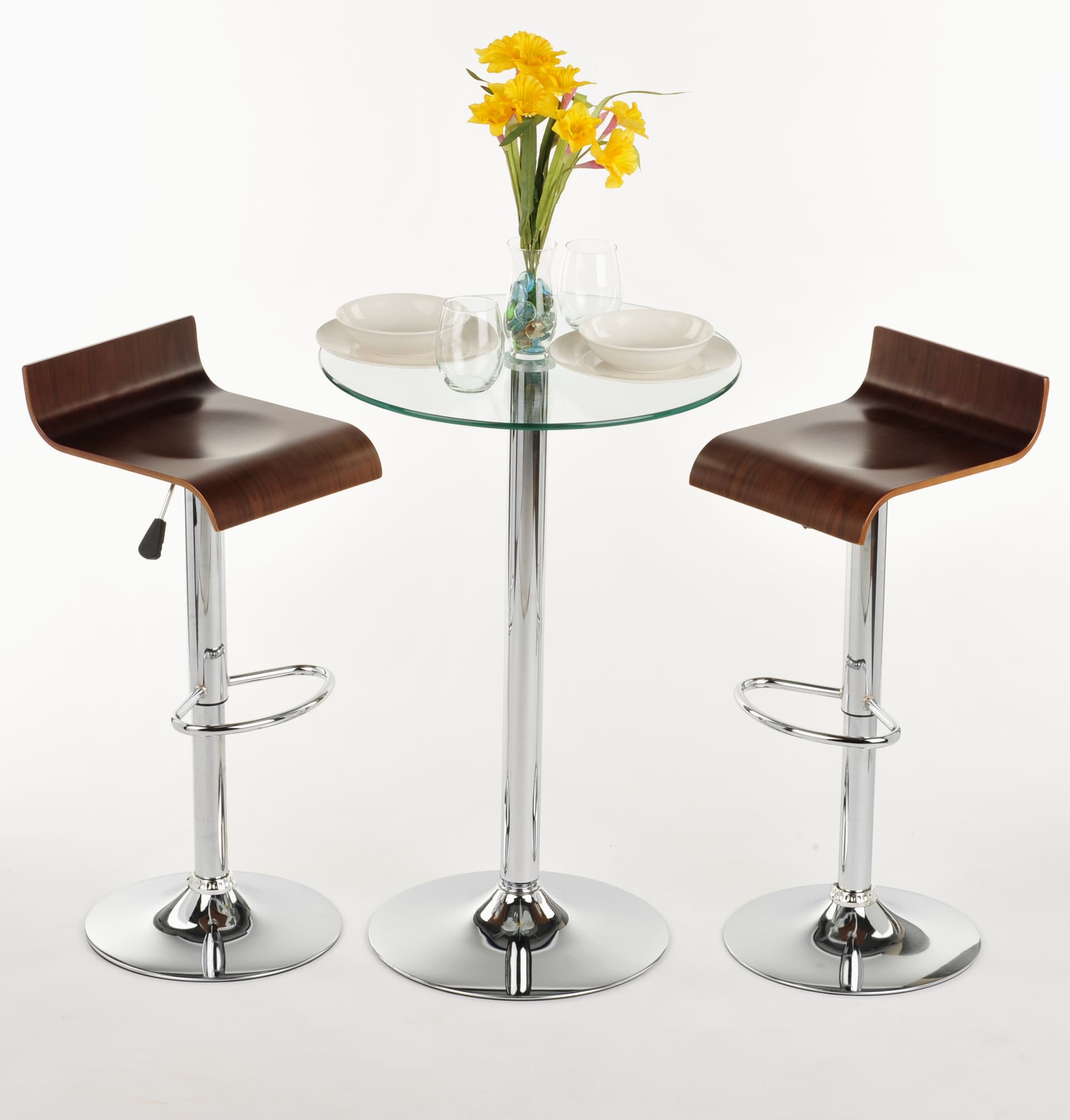 Glass High Top Table and Chairs | Modern Furniture for Dining | Displays2Go