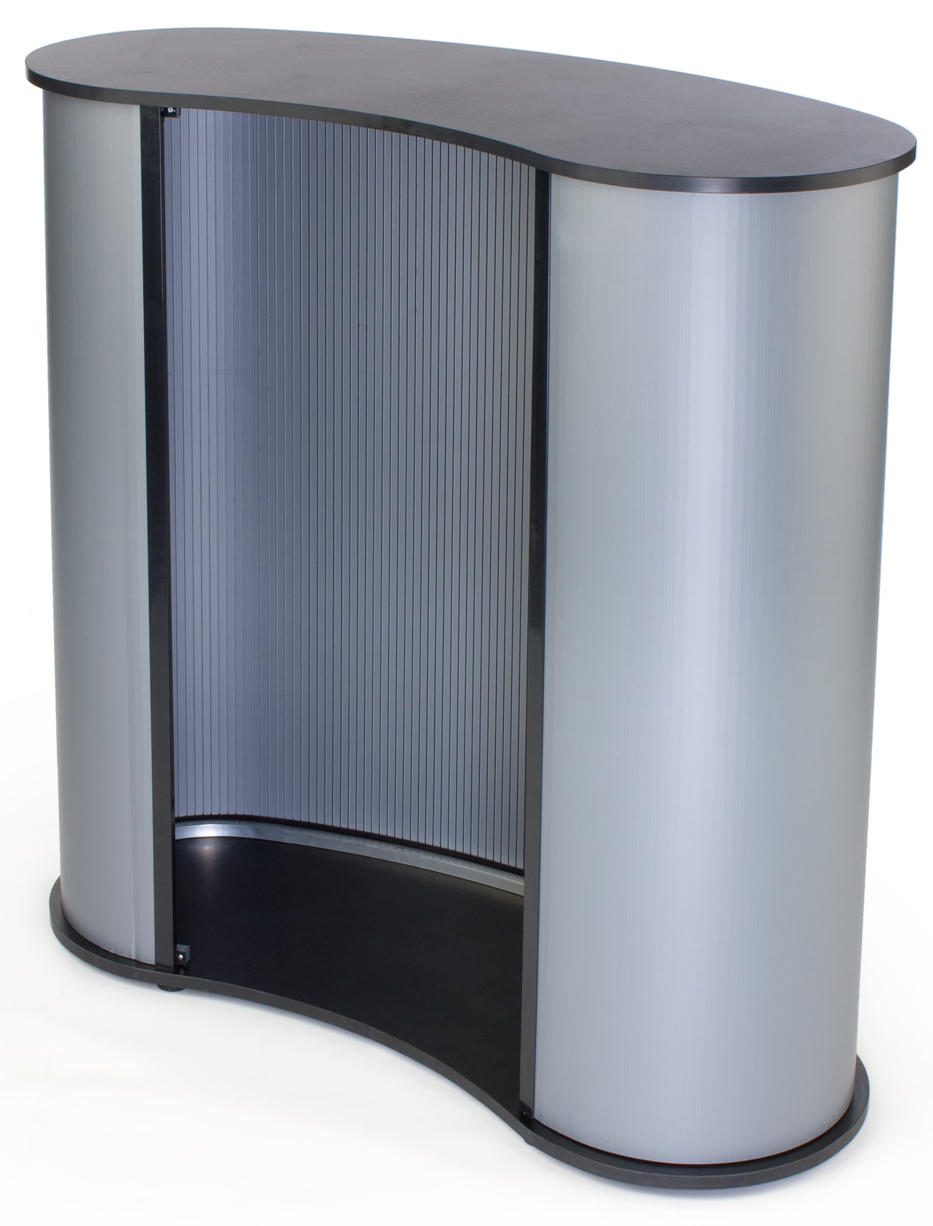 Portable Expo Counter | Silver w/ Inner Shelf - 41" Tall | Displays2Go