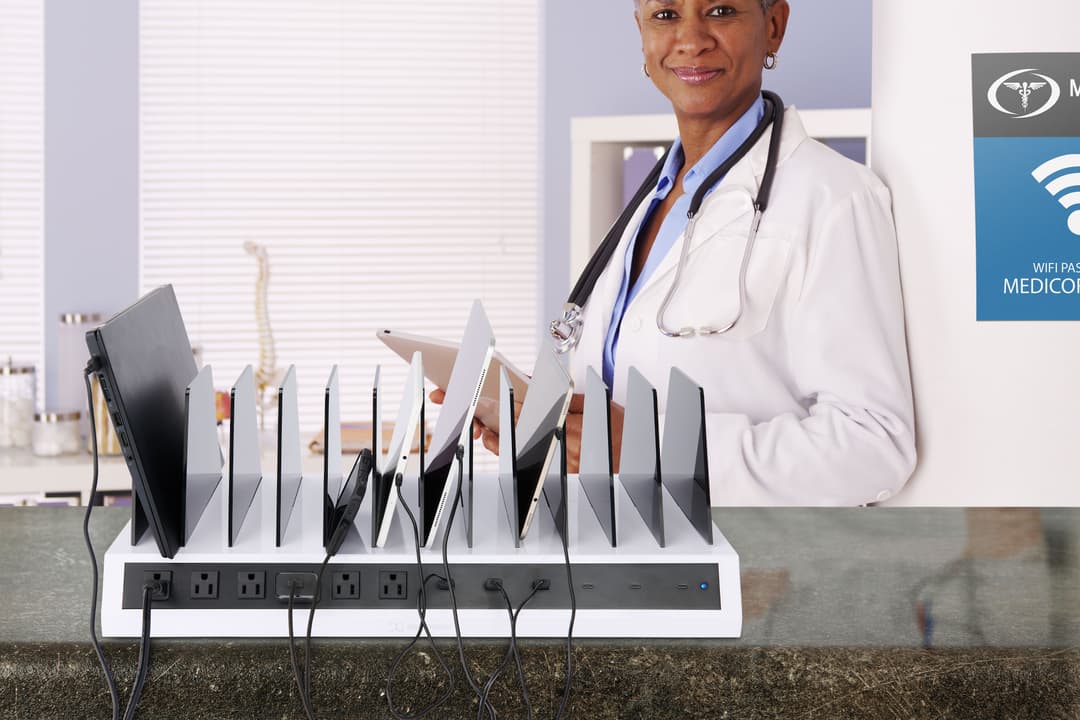 Tabletop Charging Station | Removable Dividers | Displays2Go