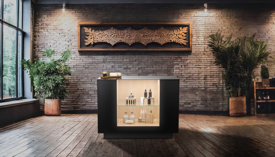 Two Tone Retail Showcase | LED Illuminated Cash Wrap | Displays2Go