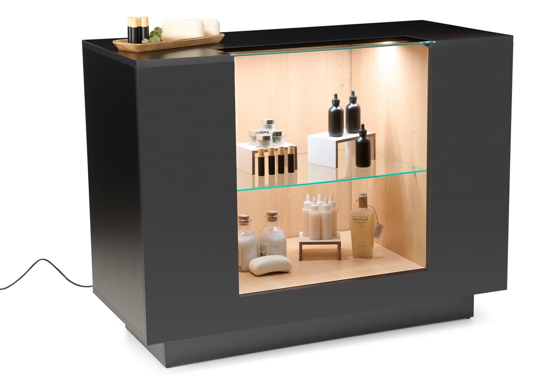 Two Tone Retail Showcase | LED Illuminated Cash Wrap | Displays2Go
