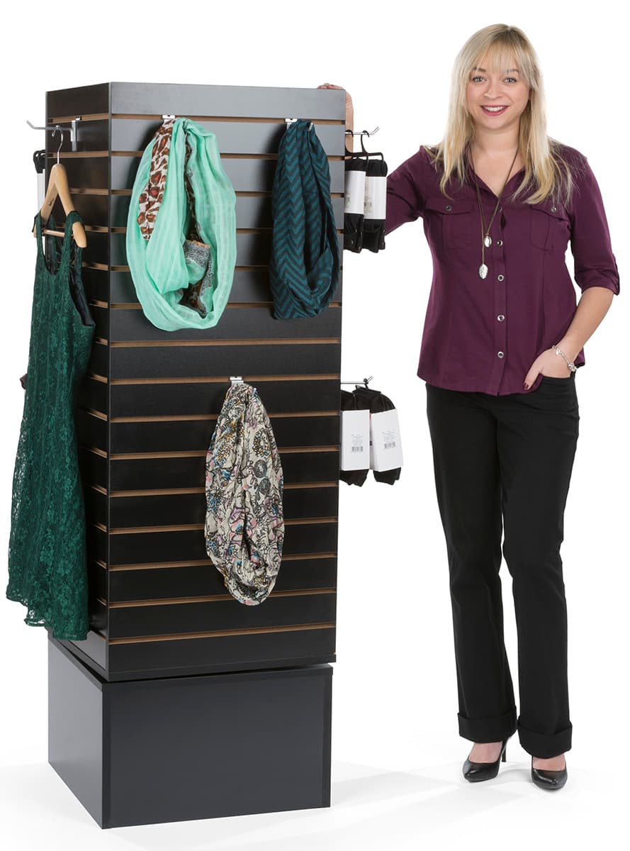 Revolving Slatwall Display Tower | 360° Rotation | Displays2Go