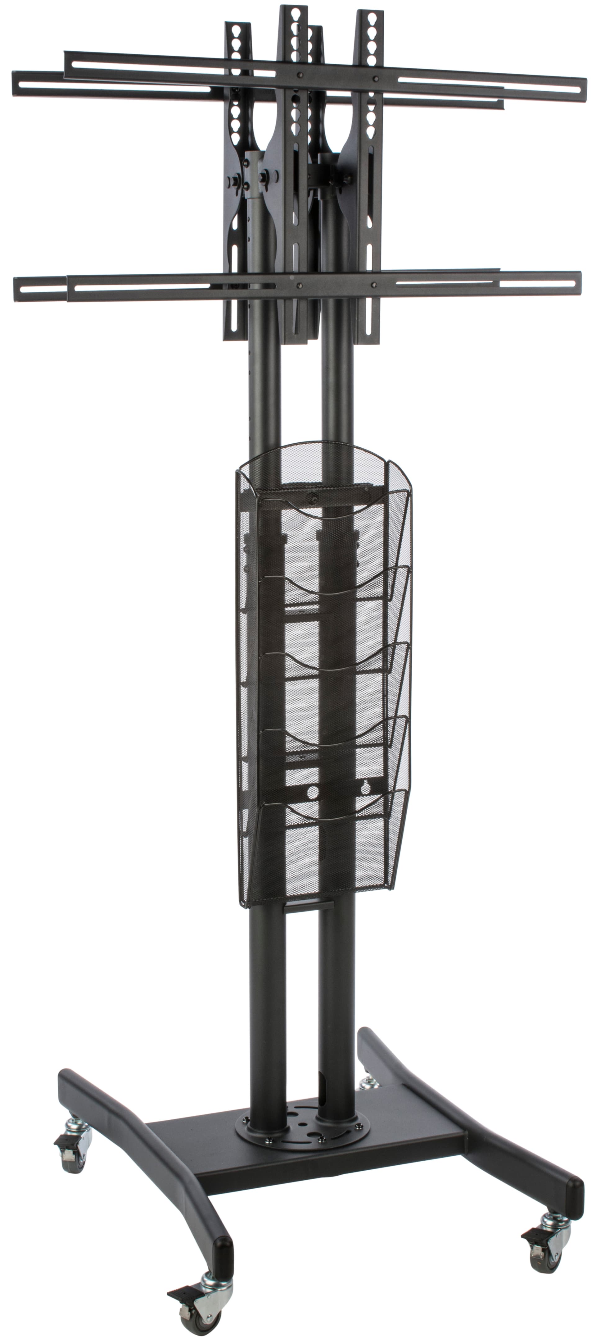 Double Sided TV Stand with 5 Mesh Literature Pockets | Displays2Go
