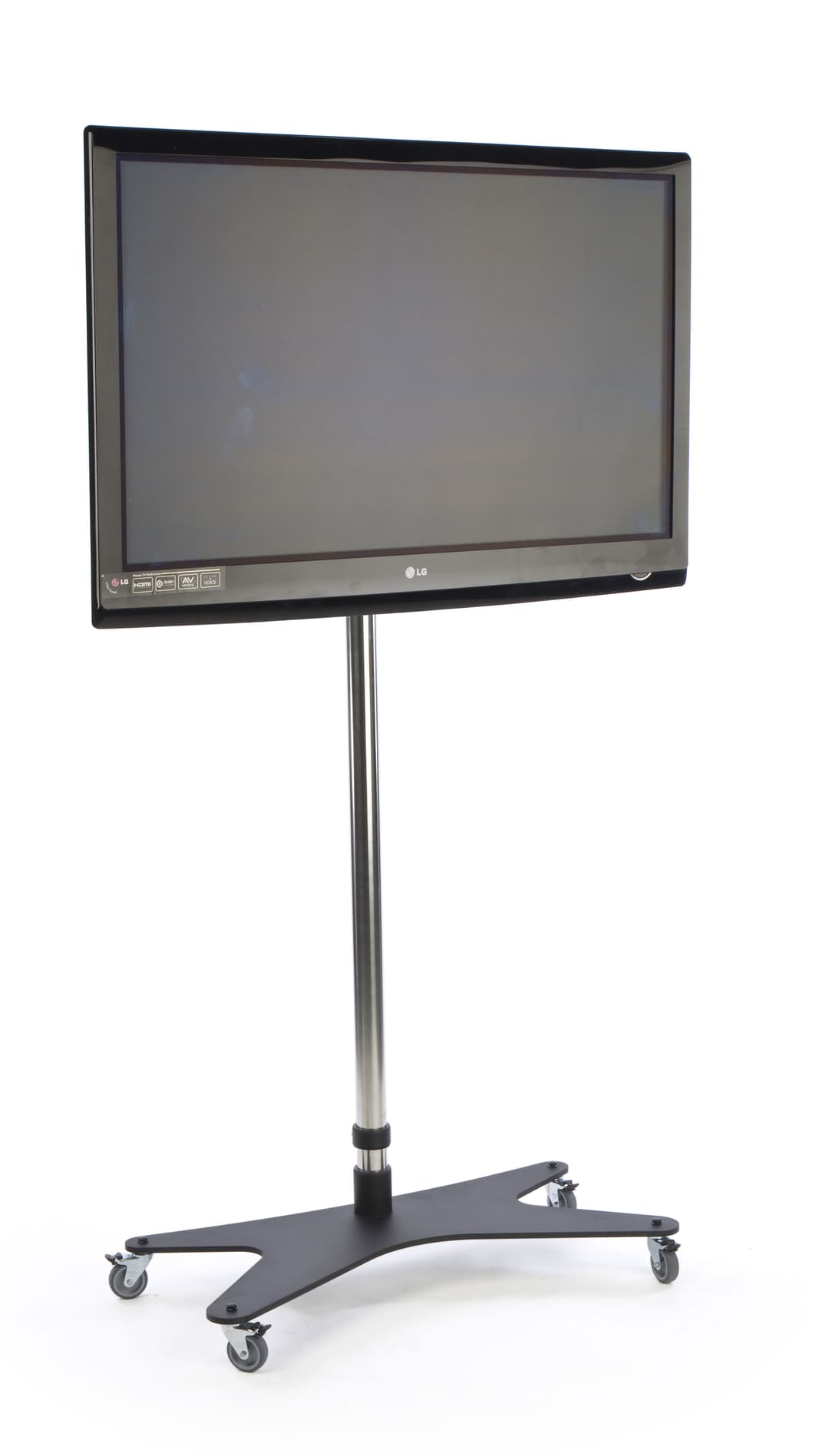 TV Stand With Casters | Black & Chrome Finishes | Displays2Go